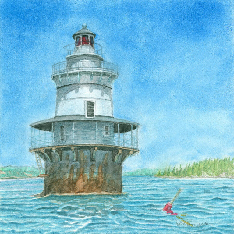 Goose Rocks Lighthouse Painting - Maine Lighthouse Paintings